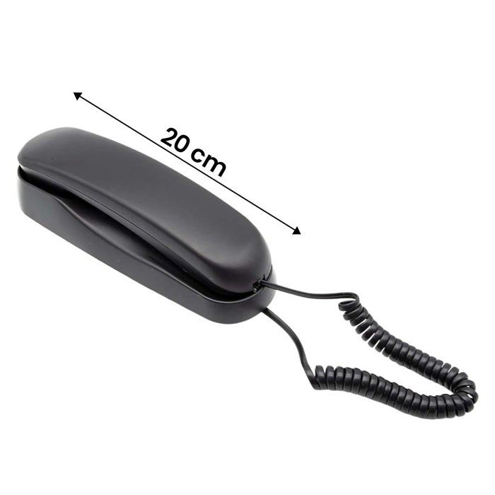 Téléphone Fixe Fonction Silence / Redial / Compatible P/T Compact Noir ...