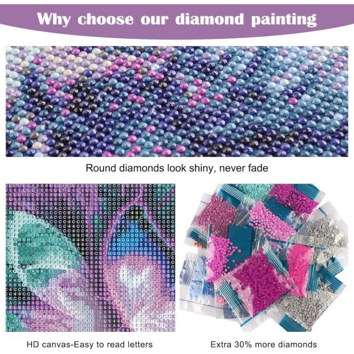 Diamond Painting Strass Kit Complet, Papillon Violet Peinture Diamant ...