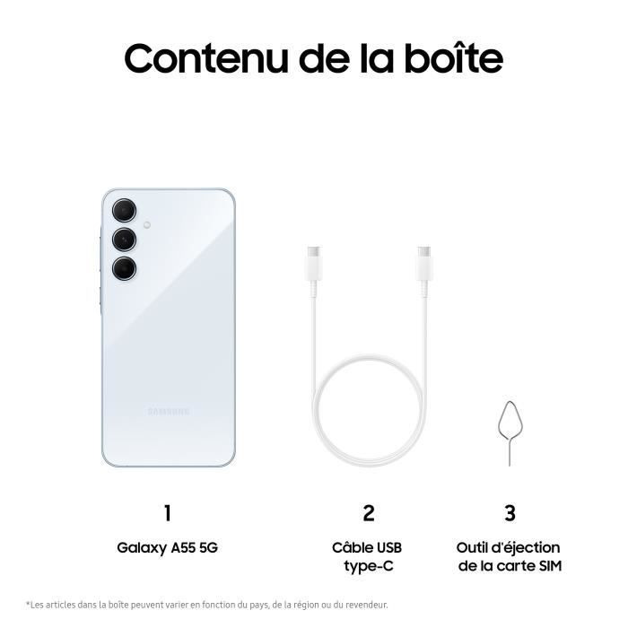 Samsung Galaxy A55 Smartphone 128 Go 5G Bleu - Cdiscount Téléphonie
