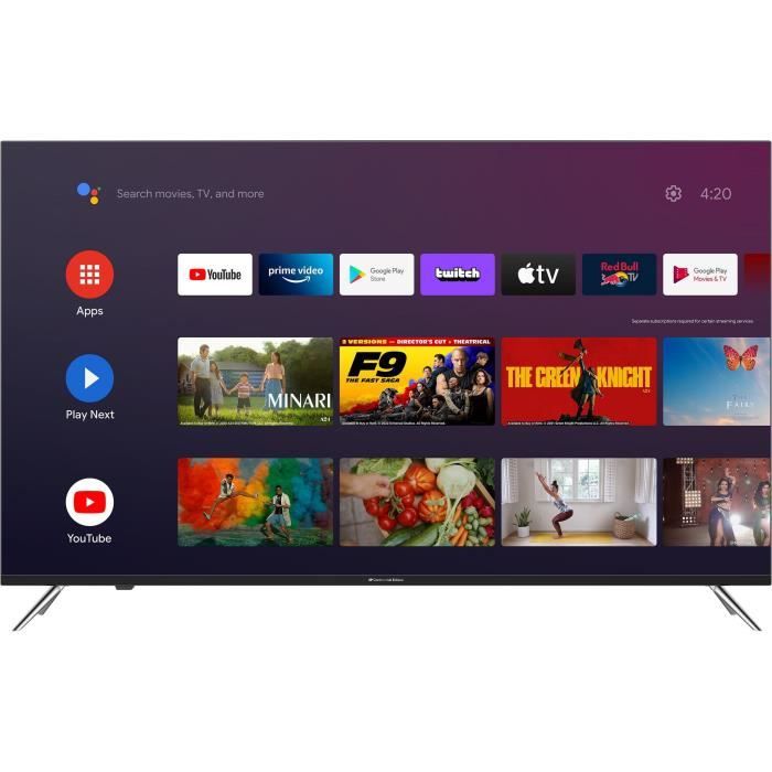 CONTINENTAL EDISON - TV LED UHD 4K - 55'' (139,7 cm) - Smart Android TV ...