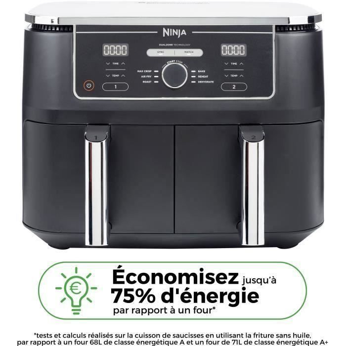 Friteuse sans huile Dual Zone NINJA Foodi Max - AF400EU - 2470W - 9,5L - 2 tiroirs de cuisson ...