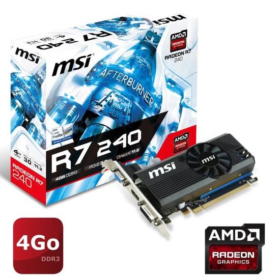 MSI AMD Radeon R7 240 4Go DDR3 LP - Cdiscount Informatique