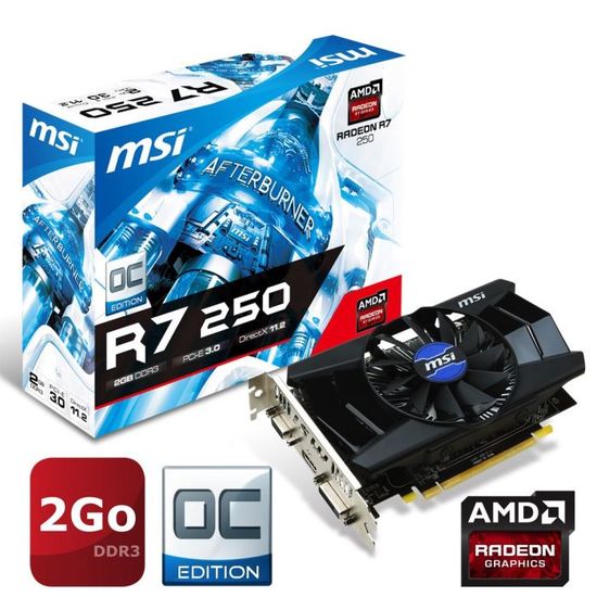 MSI AMD Radeon R7 250 2Go DDR3 OC - Cdiscount Informatique