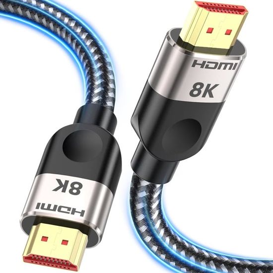Câble HDMI 2.1 5 m [8K @ 60 Hz,4K @ 120 Hz144 Hz,48 Gbps] Ultra Haute ...