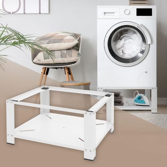 Socle pour Machine à Laver - ML-Design - Étagère en Acier - Blanc ...