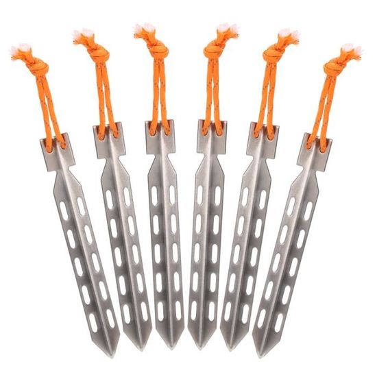 6pcs V forme titane Pegs Pegs coupe-vent en plein air Camping tente ...