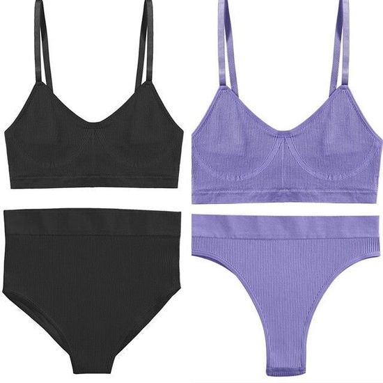 Ensemble Sexy de sport pour femmes Lingerie Push Up string soutien ...