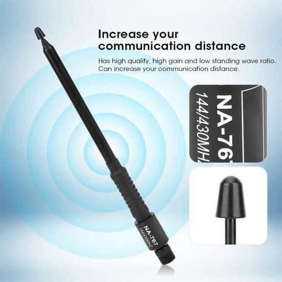 Haokan-BEF NA‑767 Antenne Télescopique Radio Bidirectionnelle BNC Mâle ...