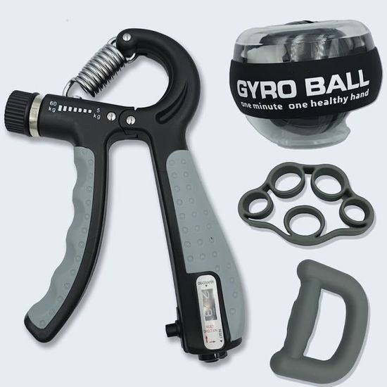 Kit Hand Grip 5Pc Musculation Avant Bras avec Comptage + Pince Poignet ...