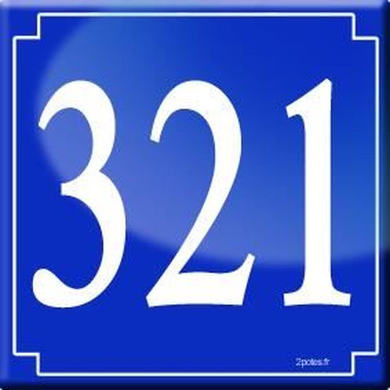 Autocollant numéro de rue 0321 - STICKERS EXPRESS - 10x10 cm - Bleu ...