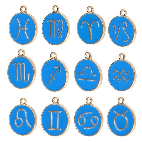 TMISHION pendentif bricolage 12 constellations 12pcs pendentif rond 12 ...