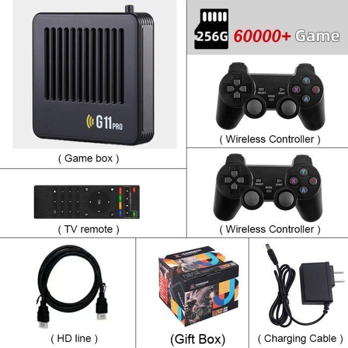 Jeu 256G 60000 - Console de jeu vidéo G11 Pro 4K HD, 2.4 Go, 256 Go ...