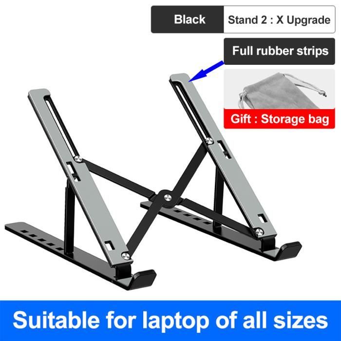 Noir 2 - Support de bureau pliable pour ordinateur portable, tablette ...