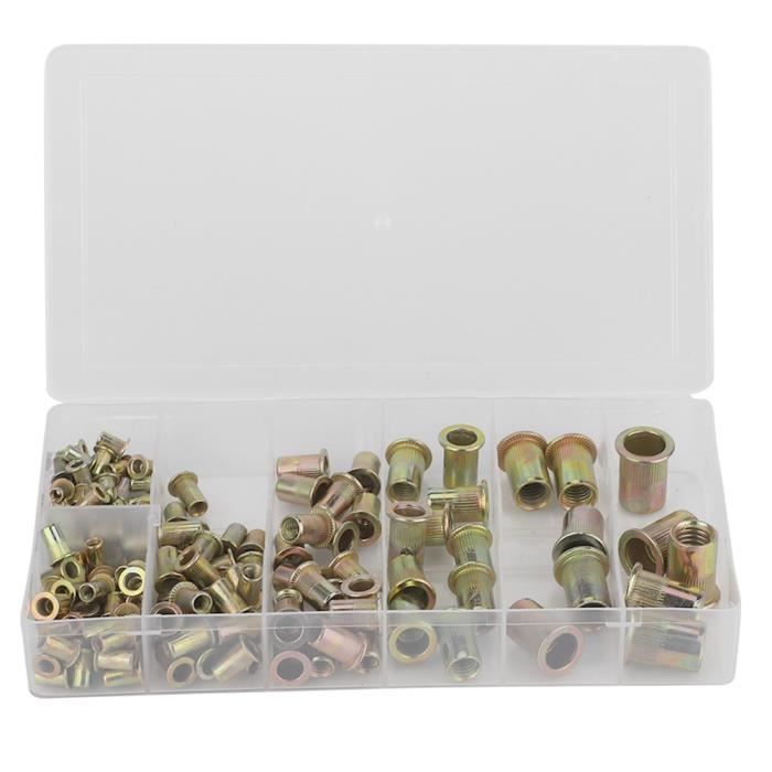 Ashata Assortiment de rivets 165pcs Kit d'Écrous à Riveter en Alliage de Cuivre Colocation Multi ...