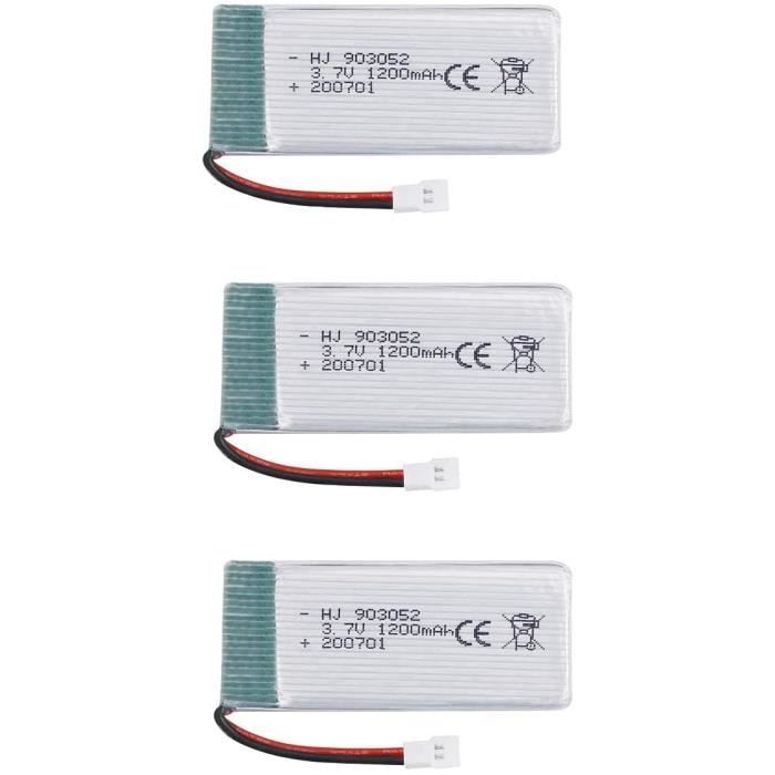 Batterie Lipo Rechargeable - YUNIQUE FRANCE - 3 Pièces - 3.7V - 1200mAh ...