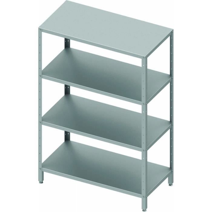 Rayonnage Inox Alimentaire - 4 Niveaux - Etagère Lisse - Profondeur 500 ...