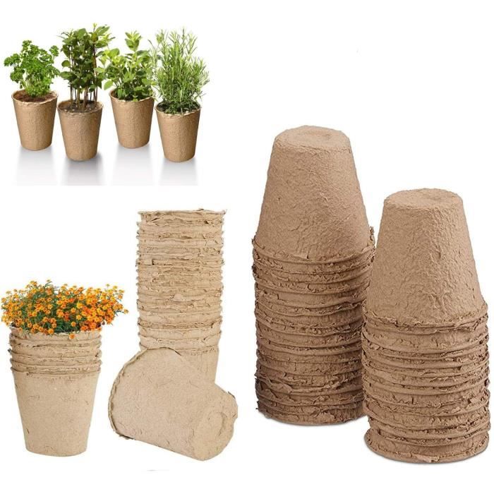Pots de Culture biodégradables,Petits Pots de Fibre,Pot Jardinage en ...