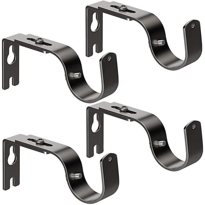 Lot de 4 supports de tringle à rideaux, réglables et résistants, avec ...