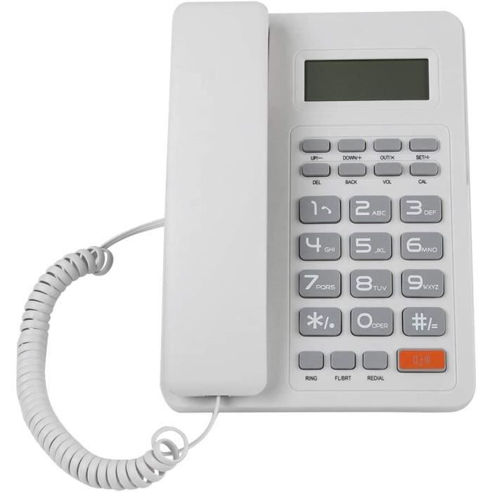 Téléphone De Bureau Filaire - Ligne Fixe Filaire - Système Double Dtmf-Fsk - Avec Identification ...