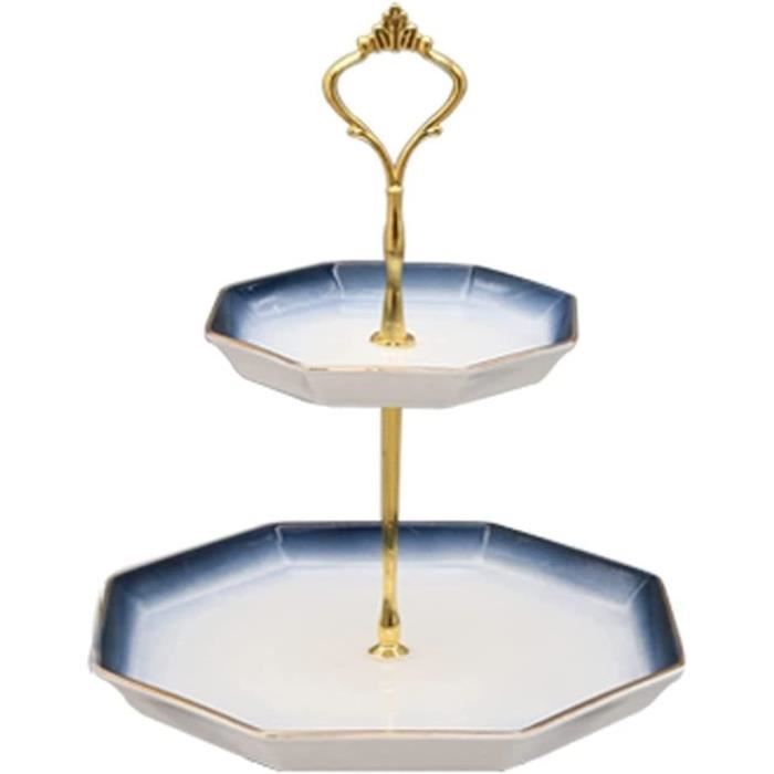 Presentoir Gateau Présentoir À Gâteaux En Céramique À Deux Niveaux ...