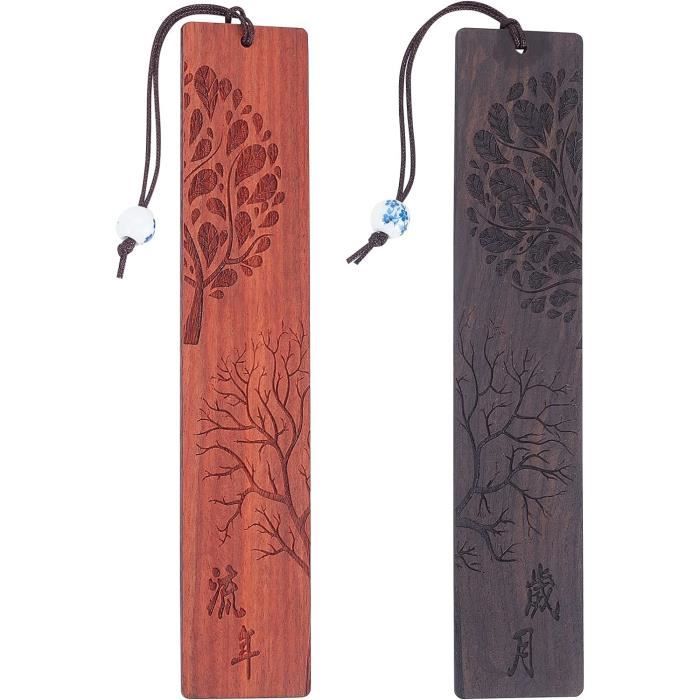 Signet Arbre De Vie, 2 Couleurs Marque-Page En Bois Cadeau Fans Du ...