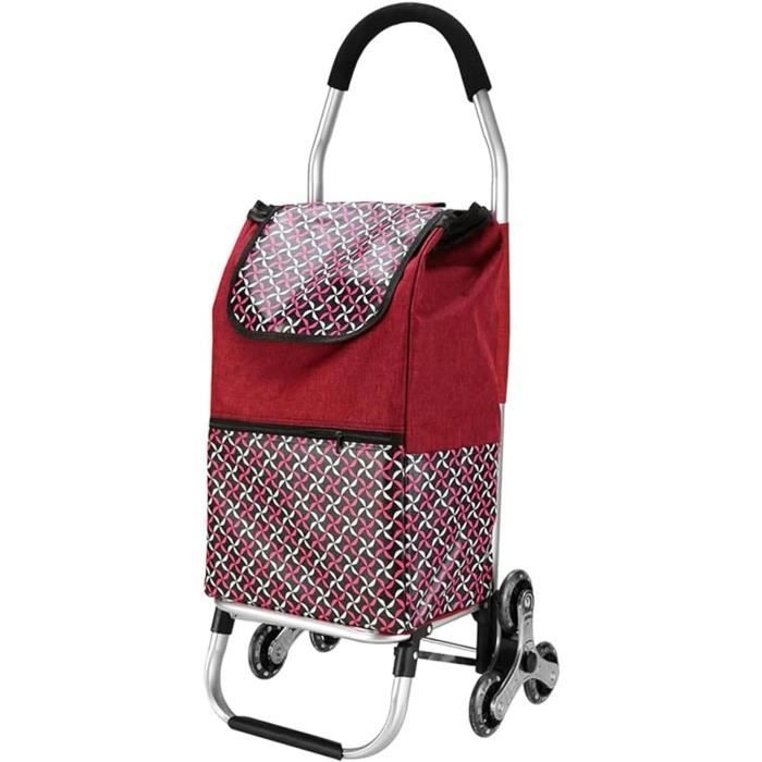 Chariot De Courses Pliable, Monte-Escalier, 6 Roues, Avec Sacs De ...