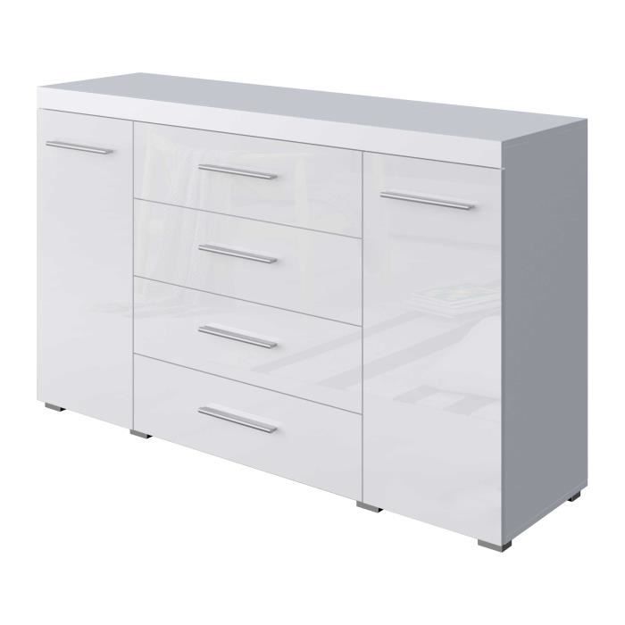 Le bahut Tristan compte 2 portes, 4 tiroirs et 2 tablettes à l ...