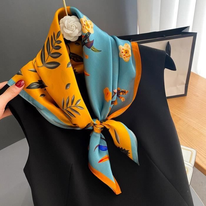 Echarpe,Foulard 100% soie naturelle pour femmes, petit foulard carré ...