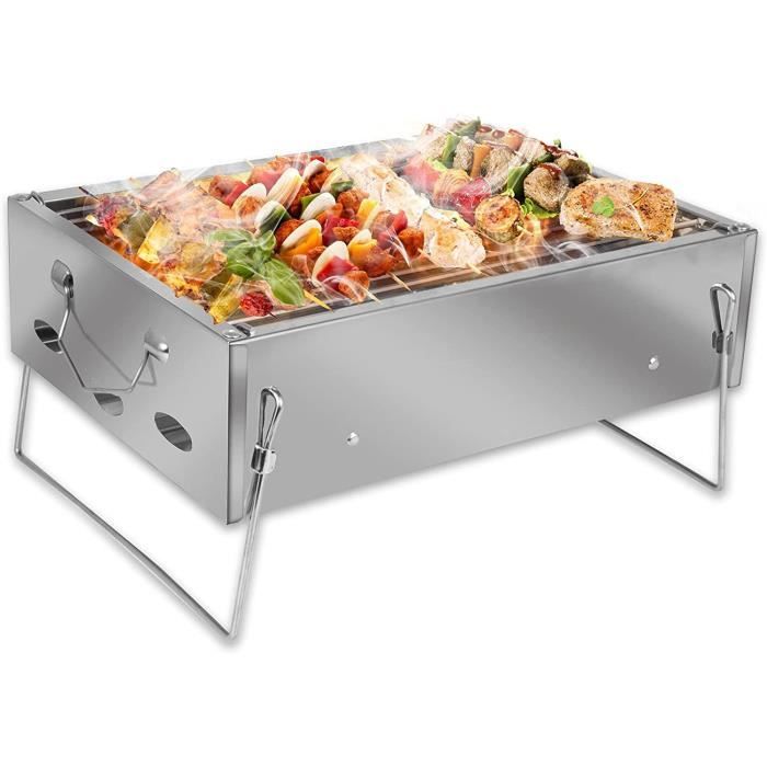 Barbecue agrave harbon de Bois Portable en cier Inoxydable pour 35 ...