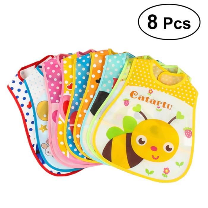 8pcs modèle de dessin animé mignon sympathique EVA imperméable bavoirs ...