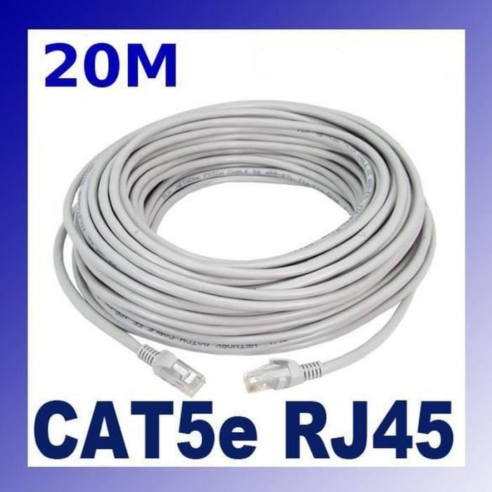 Cable Ethernet RJ45 20m Cat 5 - Cdiscount Informatique