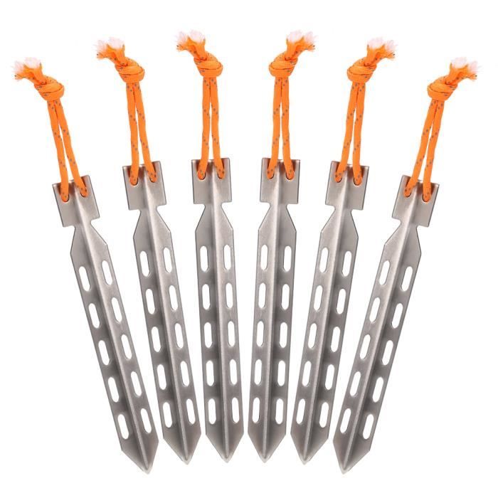 6pcs V forme titane Pegs Pegs coupe-vent en plein air Camping tente ...