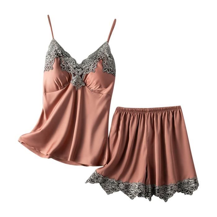 Femmes Sexy Sling Shorts Dentelle Garniture Deux Pièces Home Service ...