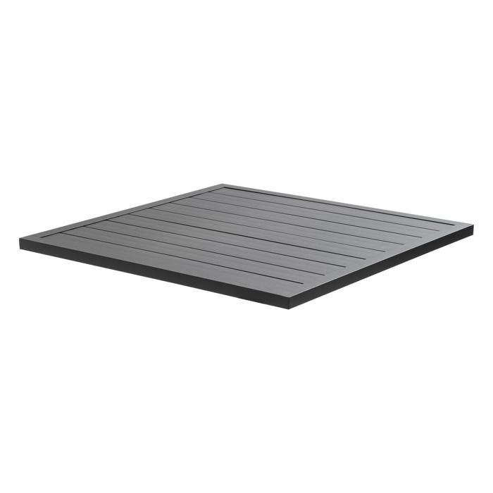 Plateau de table carré Cardiff en aluminium noir 70 cm pour pied Klipo ...