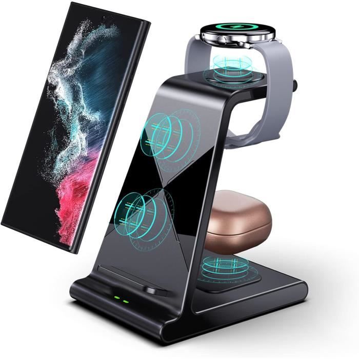 Chargeur Induction Samsung, Chargeur Sans Fil 15W Universel Qi Portable ...