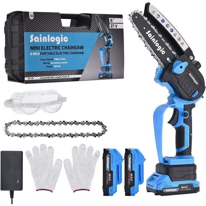 Mini Tronconneuse A Batterie 6 Pouces, Tronconneuse Electrique Sans Fil ...
