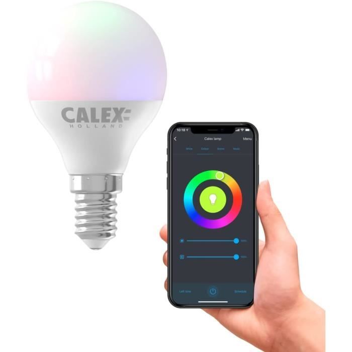 CALEX Smart E14 Lampe, avec application et commande vocale Alexa (5 W), ampoule LED WiFi ...