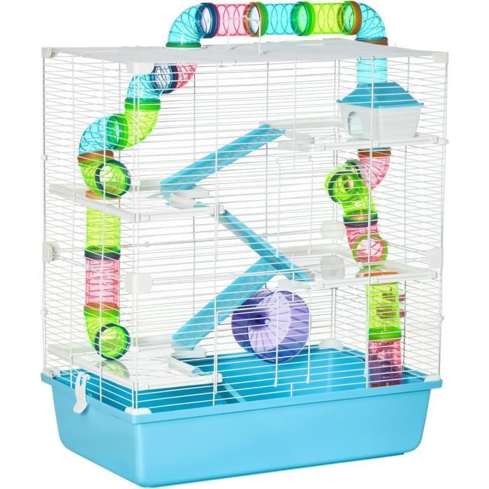 PawHut Grande Cage pour Hamsters Cage pour Rongeur 5 Niveaux avec ...