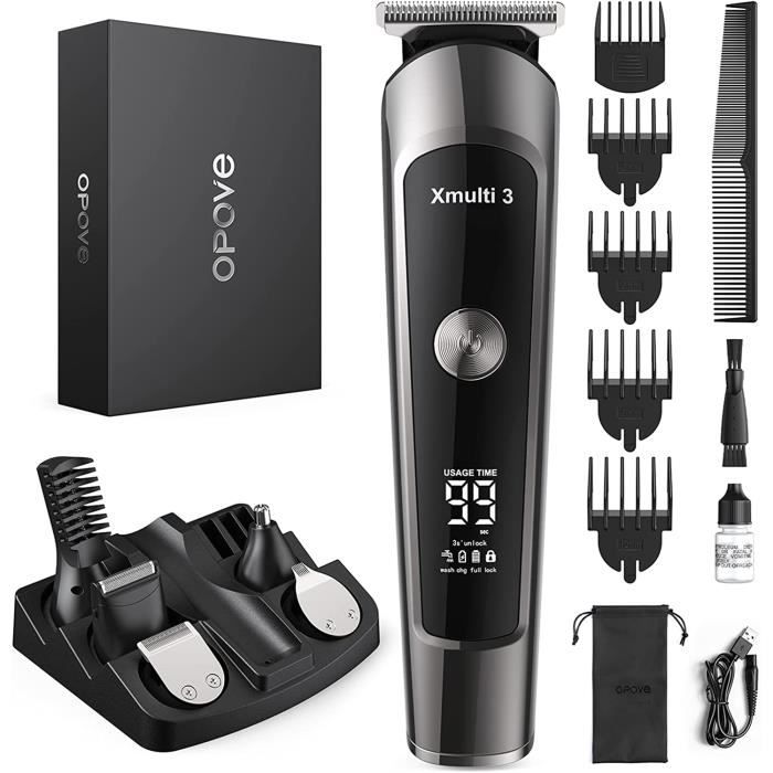 OPOVE Tondeuse Barbe professionnel,Kit Tondeuse Cheveux Hommes Electriques Cheveux Rasoir ...