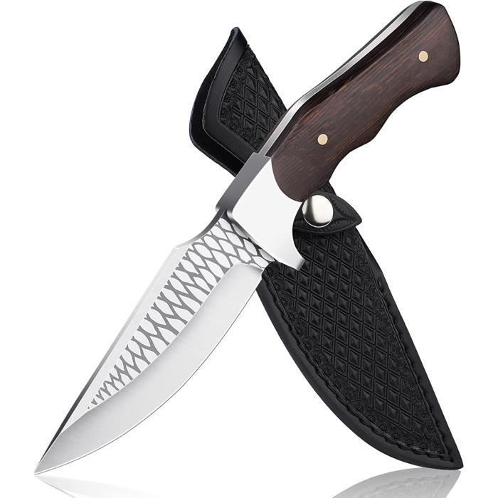 Couteau de Survie, Couteau de Camping 12 cm avec étui Couteau à Lame ...