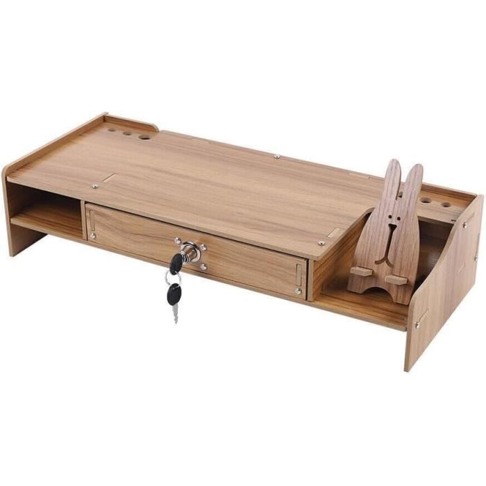 Support D'Écran En Bois Avec Tiroir Pour Ordinateur Portable[H724 ...
