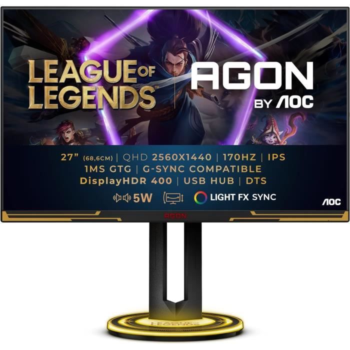 Agon Ag275Qxl - 27 Pouces Qhd Moniteur De Jeu, 170Hz, Ips, 1Ms, League ...