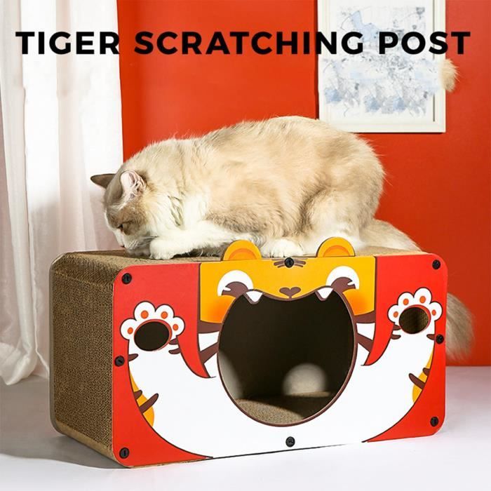 VGEBY Griffoir en carton pour chat, maison avec motif mignon, grande ...