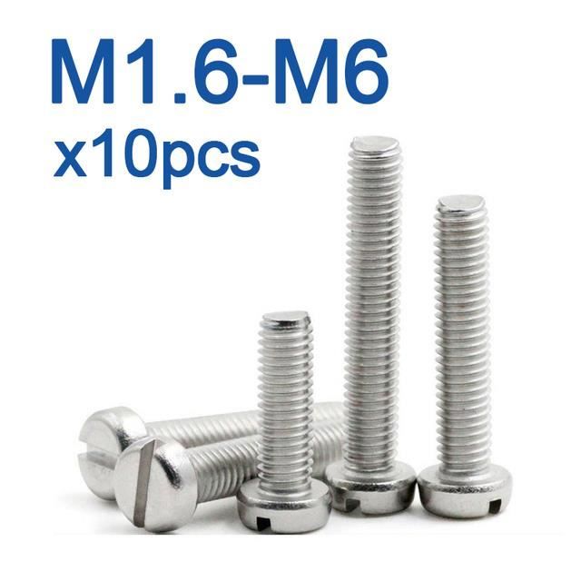 VISSERIE,M4-5mm x10pcs--Boulon À Tête Ronde En Acier Inoxydable, 10 Pièces-lot, M1.6 M2 M2.5 M3 ...