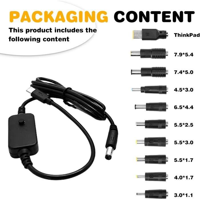 Câble D'Alimentation De Type C : Câble Adaptateur Universel Pd Vers Dc ...