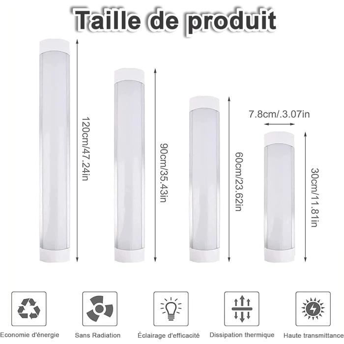 Tube Led Pour Pièces Humides 30 Cm 10 W 1200 Lm Blanc Chaud 3000 K Led ...