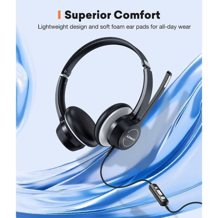 Casque Micro Usb, Casque D'Ordinateur Filaire De 3,5 Mm Avec Microphone ...