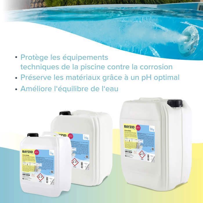 BAYZID® pH Plus Liquide - Augmenteur de pH pour Piscine - Bidon de 7 kg ...