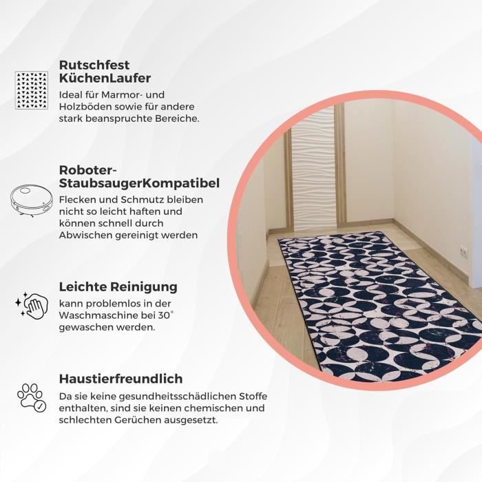 Tapis De Salon À Poils Courts Moderne Géométrique Antidérapant Tapis De Couloir Tapis En Gel ...