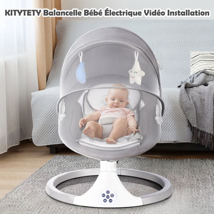 Balancelle Transat Bébé Électrique 3 en 1 avec Télécommande,Table à ...